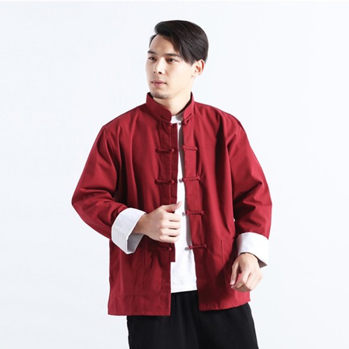 Chinese Men Traditional Tang Suit Coat Kung Fu Tai Chi Uniform Jacket ...
