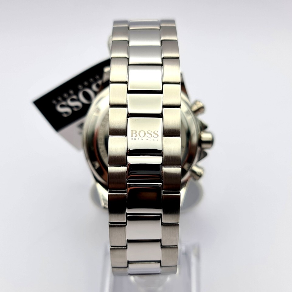 NEW GENUINE HUGO BOSS IKON 1512963 STAINLESS STEEL BLUE & SILVER TONE ...