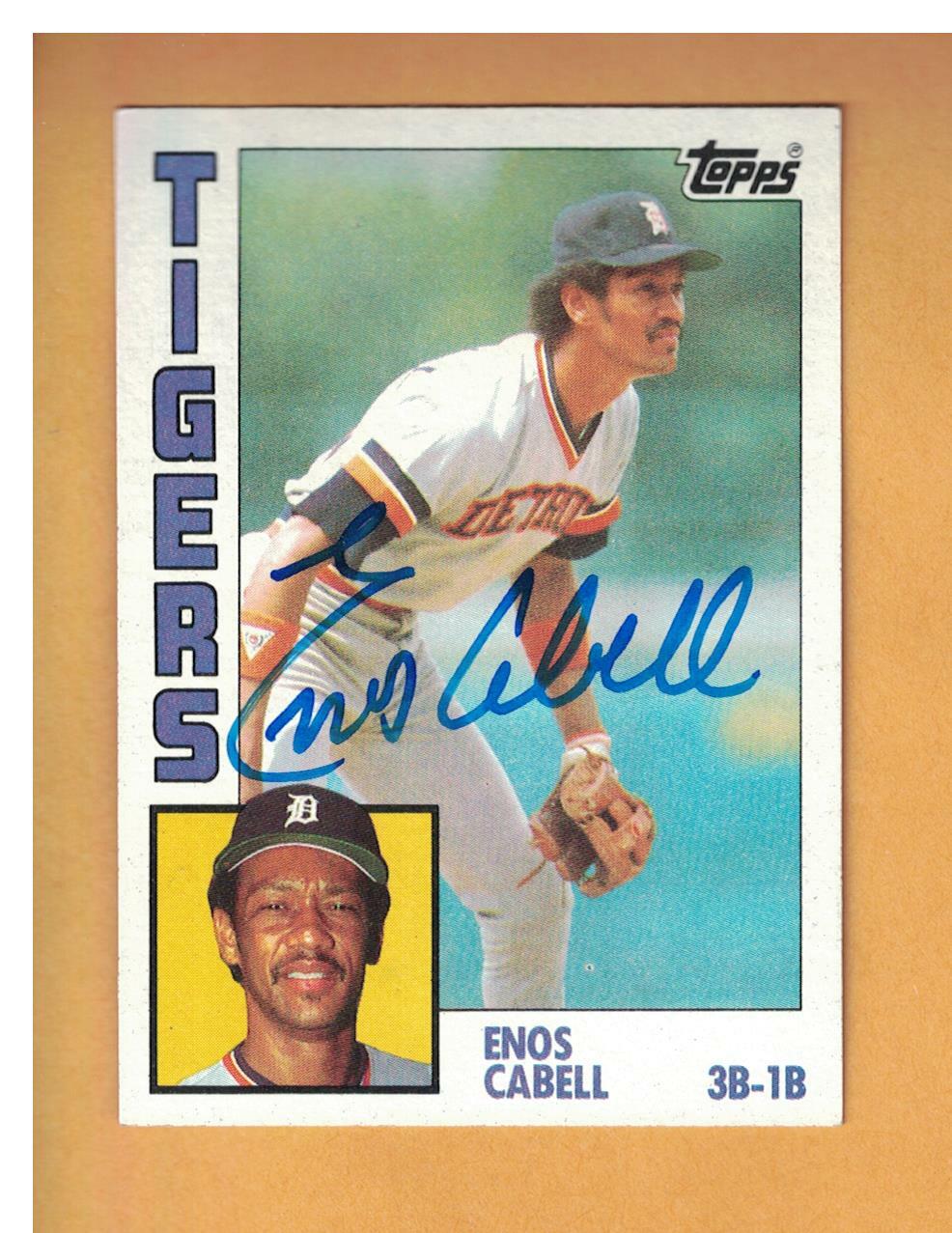 Enos Cabell AUTOGRAPHED 1984 TOPPS BASEBALL CARD SIGNED Detroit Tigers | eBay