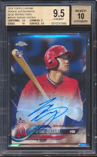 2018 TOPPS CHROME SHOHEI OHTANI BLUE REFRACTOR AUTO AUTOGRAPH /150 BGS ...