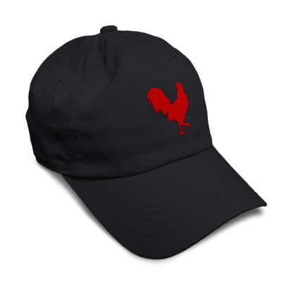 Soft Women Baseball Cap Red Rooster in A Poultry Embroidery Dad Hats ...