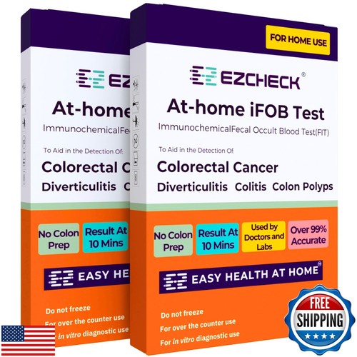 EZCHECK® At-home iFOB Test (2 Tests) Immunochemical Fecal Occult Blood ...