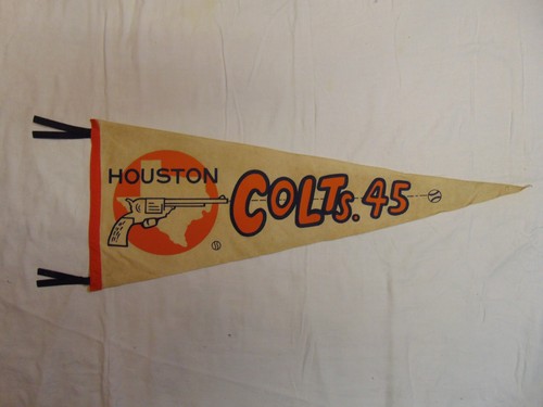 Vintage Houston Colts .45 Baseball Team Felt Pennant 29” 1960's Astros ...