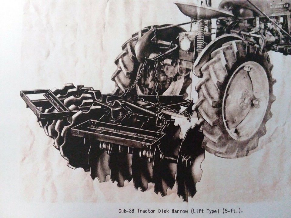 Farmall IH International Cub Tractor CUB-38 Disc Harrow Imp Owner ...