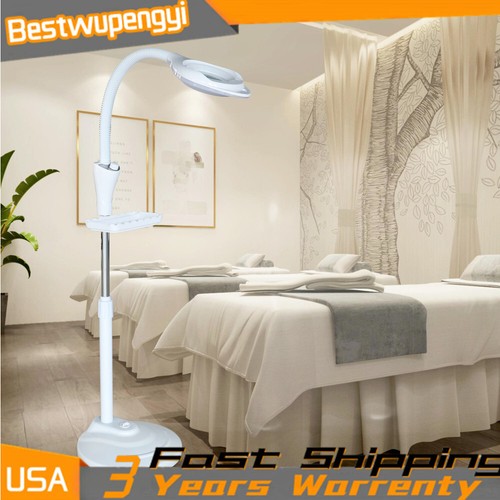 16 Diopter Rolling Floor Stand Magnifier Lamp Mag Light Magnifying ...