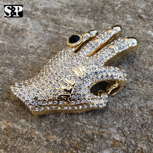 HIP HOP ICED LAB DIAMOND GOLD PLATED PIMP HAND OK ALL IN FASHION CHARM ...