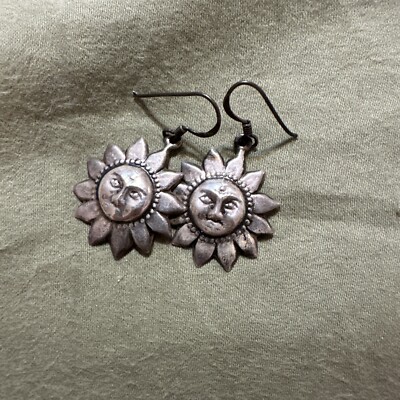 Sterling Silver 925 Sun Earrings Vintage | eBay