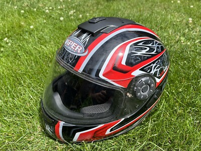 Viper motorcycle helmet V161 Red/ Black Colour | eBay