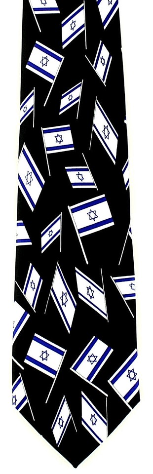 Israeli Flag Mens Necktie Jewish Star Of David Nation Of Israel Black ...