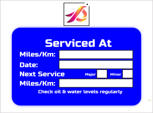 Next Service Due Stickers Reminder Auto Car Label Garage Van Truck ...