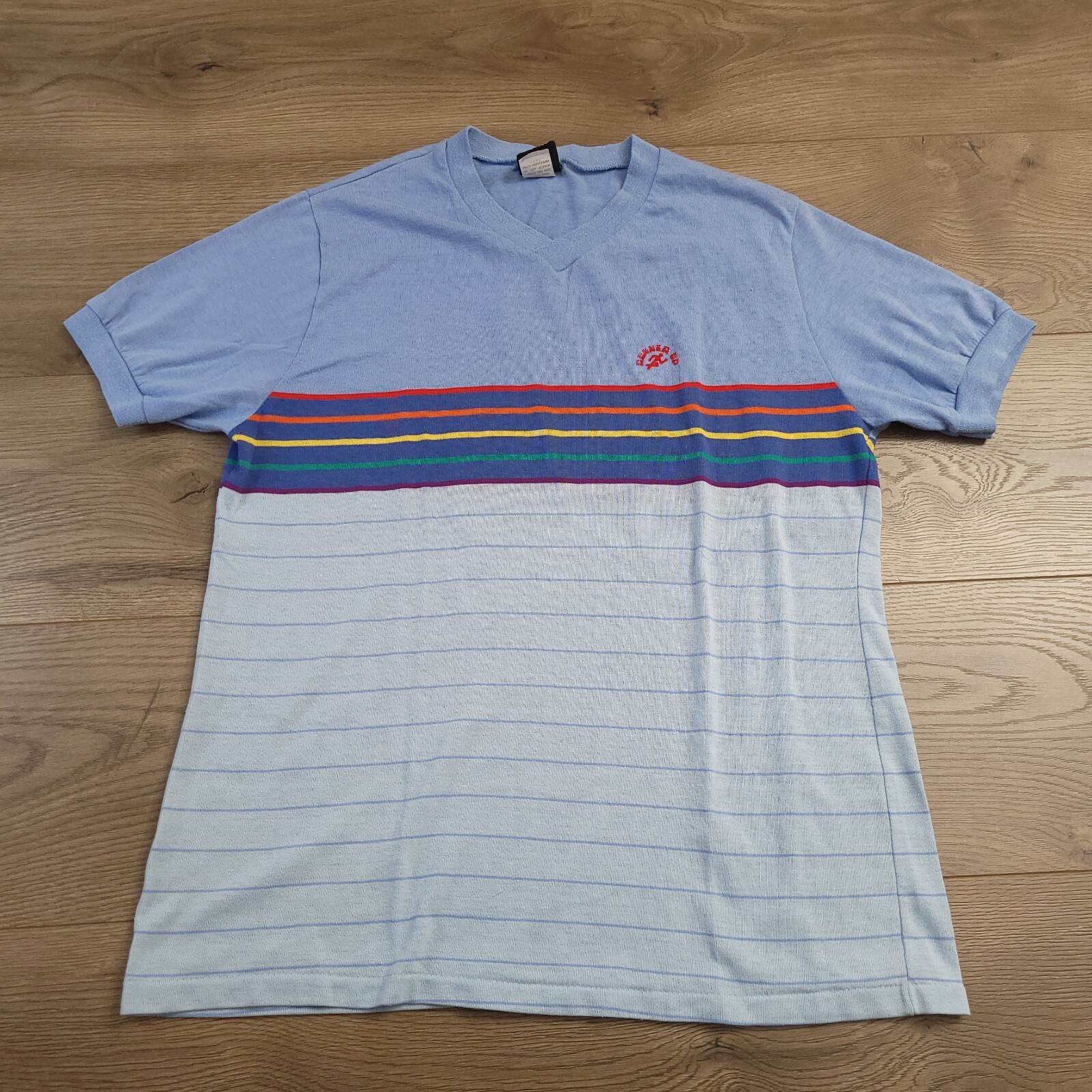 Vintage Runner Up By Argo Shirt Mens Large Blue Strip… - Gem