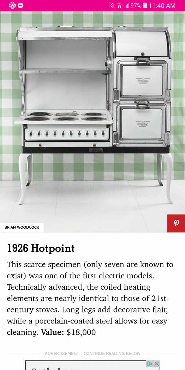 Restored Hotpoint Chef Style Range from a famous mansion and era. A ...