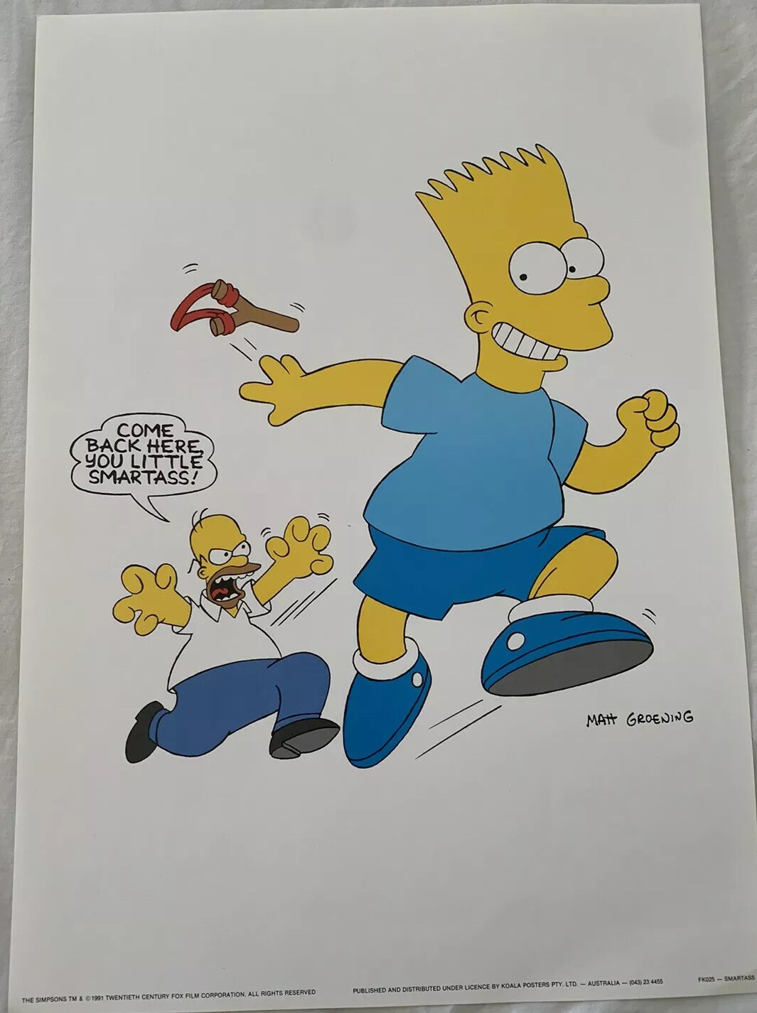 Vintage 90's The Simpsons Homer Chasing Bart Simpson “Come Back Here ...