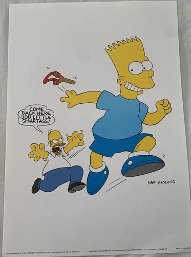Vintage 90's The Simpsons Homer Chasing Bart Simpson “Come Back Here ...