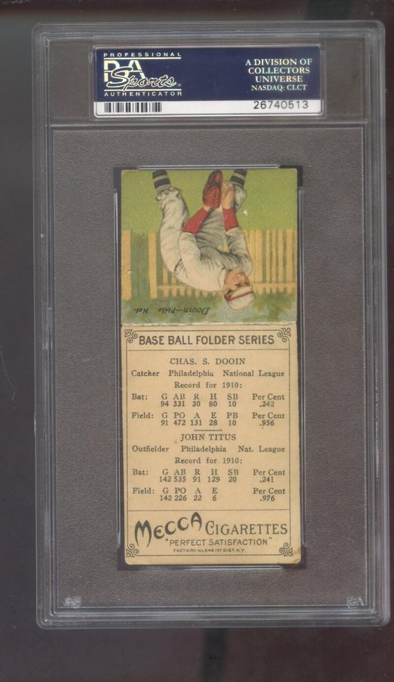 1911 Meccas Double Folders John Titus Red Dooin PSA 1 Graded Baseball ...