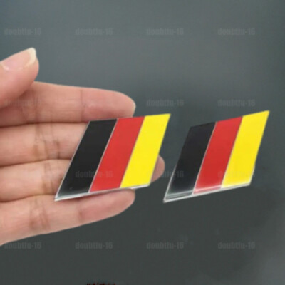 2X Germany Flag Sticker Side Fender Emblem Metal Badge for German Car ...