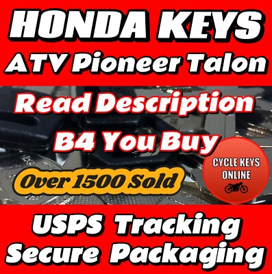Honda ATV Keys Pioneer Keys Cut to Your Key Code READ DESCRIPTION B4 ...