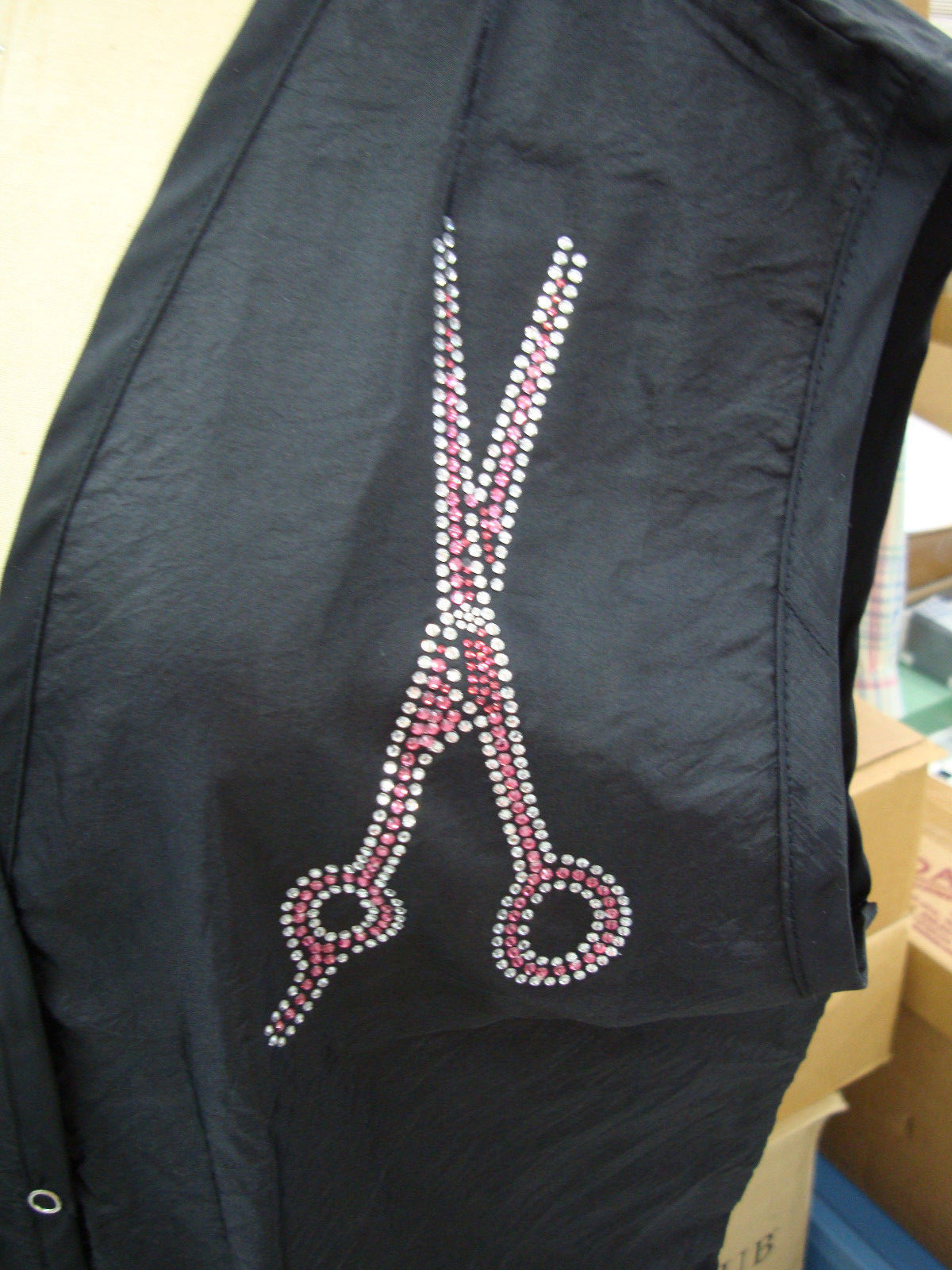 Bling Rhinestone Scissor, HAIR STYLIS, BARBER, GROOMER Vest Crinkle ...
