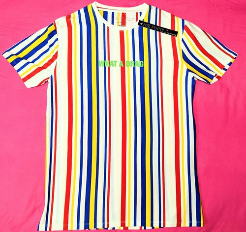 VOX POPULI MEN'S MEDIUM MULTICOLOR STRIPED T-SHIRT WHAT A DRAG FREE ...