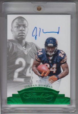 2016 JORDAN HOWARD PANINI FLAWLESS ROOKIE RC FLAWLESS AUTO #4/5 EMERALD ...