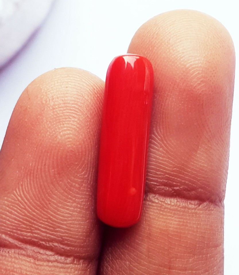 100% Natural Red Coral Loose Gemstone 5.00 Ct Certified With Free Gift ...