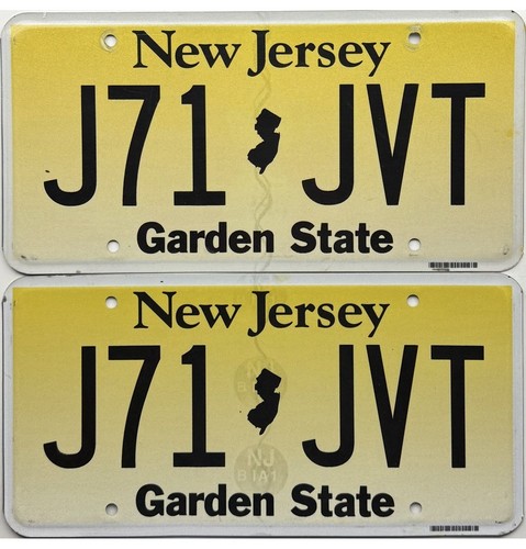 2014 Base New Jersey License Plate PAIR #J71-JTV | eBay