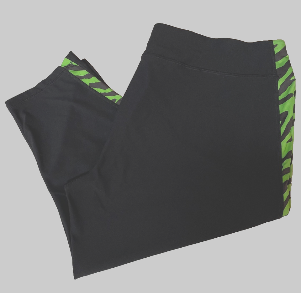 Xersion Womens 2X Black Performance Wear Capri Leggings High Rise ...