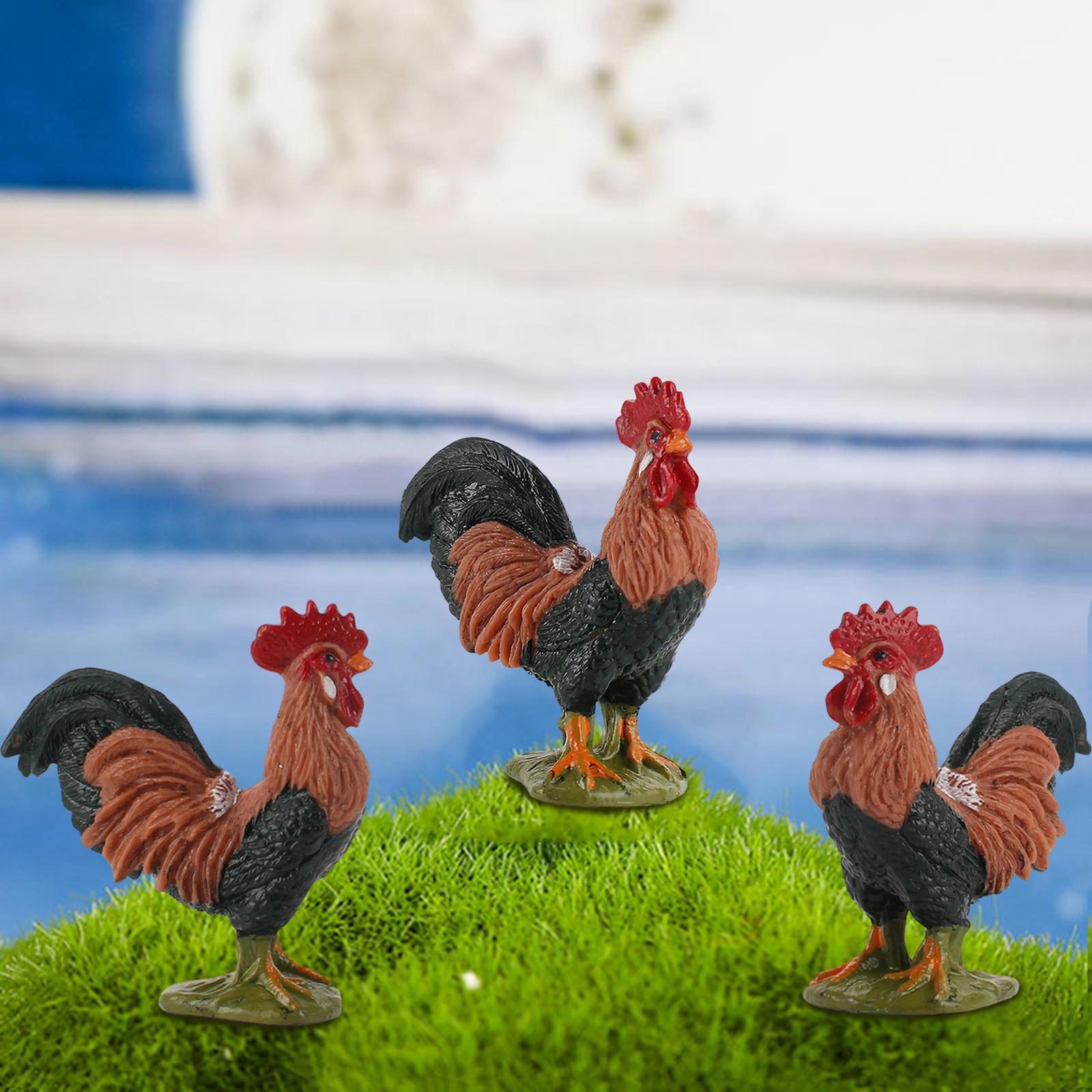 Poultry Sculpture Gift Toy Pvc Material Rooster Mini Farm Figure for ...