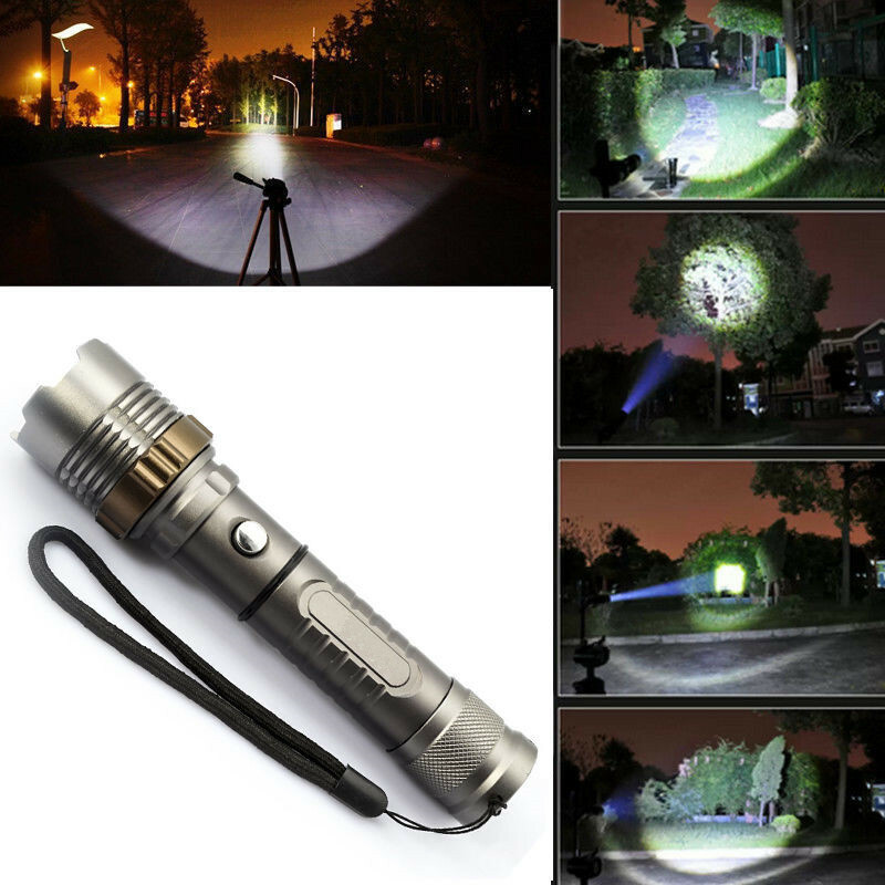 Most Powerful 9500000LM Military Torch IP65 Waterproof Flashlight+Batt+ ...