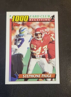 1991 Topps Football 1000 Yard Club Stephone Paige #14 Kansas City ...
