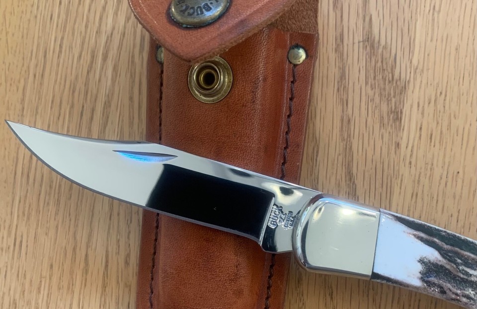 STUNNING BUCK FACTORY CUSTOM 110 STAG KNIFE NEVER USED D32 | eBay