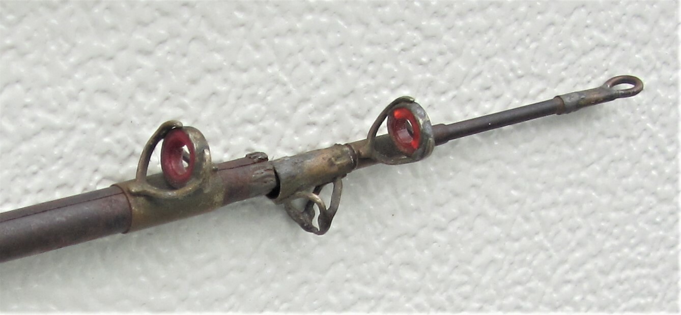 VINTAGE UNION HARDWARE 8 FT. TELESCOPIC METAL FLY ROD AGATE GUIDES | eBay