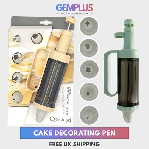 GEM+ | Cake Decor Piping Pen with 6pcs Nozzles/Tips - Premium Icing Decoration | eBay UK