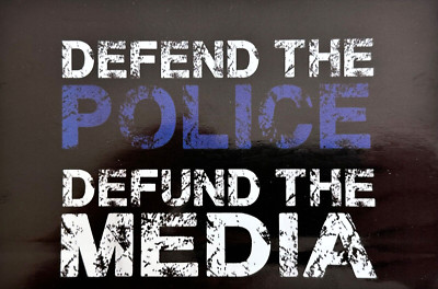 Defend The Police...Defund The Media....Truck Decals Sticker (4 Pack ...