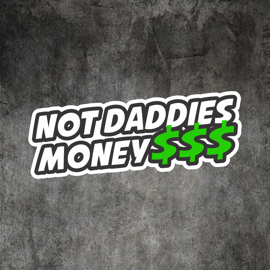 not daddies money funny decal car hoon burnout stickers 200mm gloss 4x4 ...