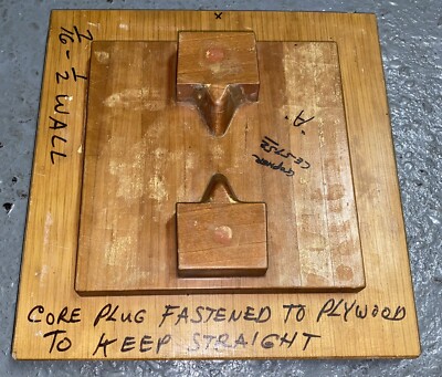 Vintage solid cherry pattern Foundry Casting Mold mounted on board 12 x ...