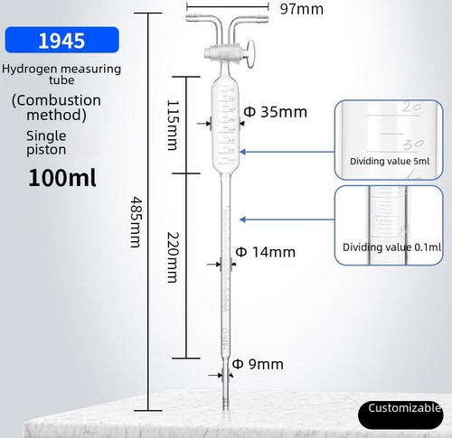 Authentic 1943 Gas Burette Chemistry Lab Glassware Gas Sampling Tube ...