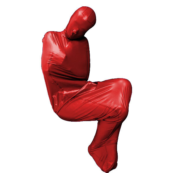 Latex Rubber Party Catsuit Cosplay Mask Suit Red inflation Halloween ...