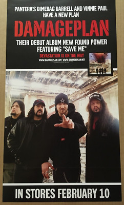 Dimebag Darell Pantera DAMAGEPLAN Rare PROMO POSTER w/DATE 4 Power CD ...