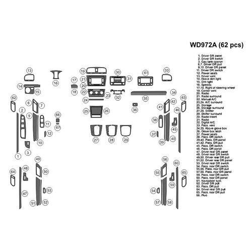 For Volkswagen Jetta 10-14 B&I 2D Yellow Fiber Extra Large Dash Kit 62 ...