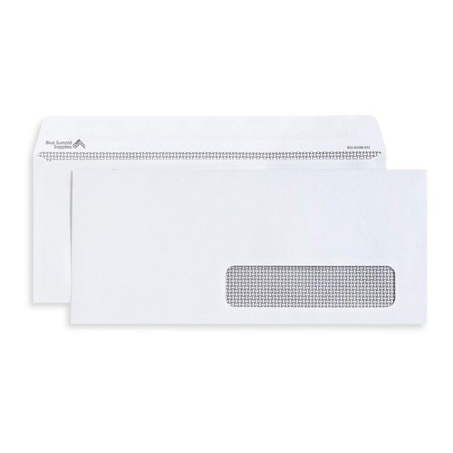 500 Self Seal Number 10 Single Right Window Envelopes - Security Lining ...