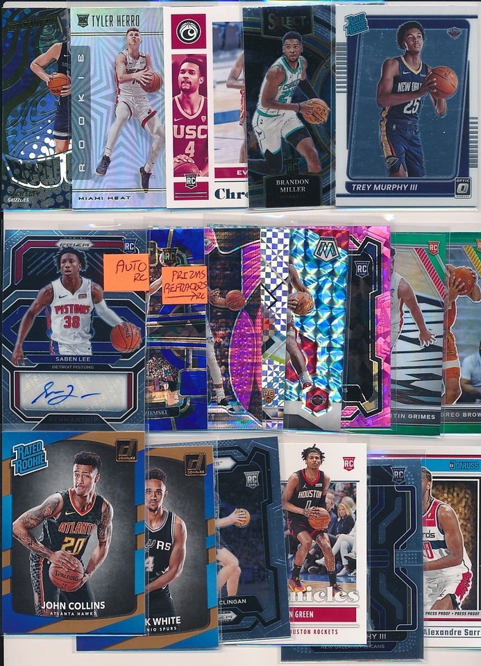 PREMIUM 1000 CARD NBA AUTO JERSEY #'D ROOKIE BASKETBALL CARD LOT ...