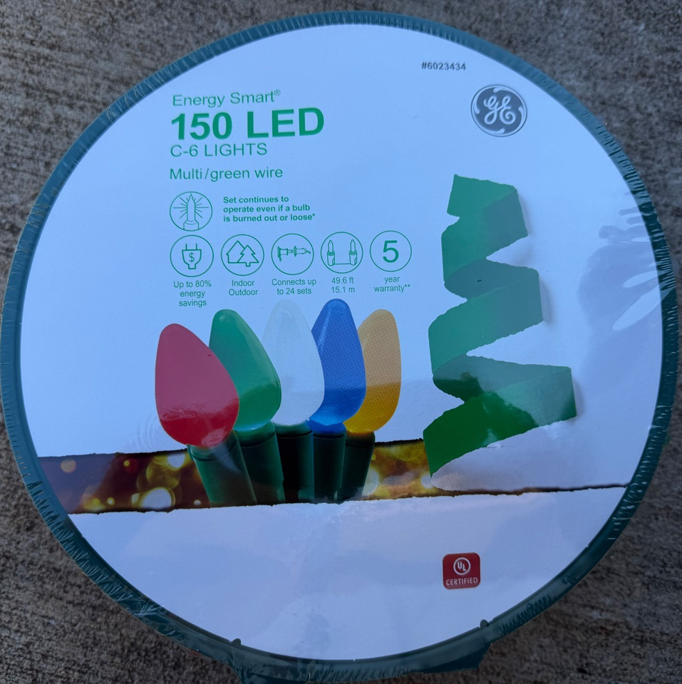 GE Energy Smart Colorite 150-Lights C6 LED Multicolor Christmas party ...