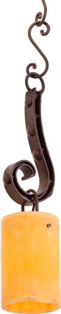 Antibes Pendant Amber Onyx Shade Rustic Iron Hook Clavos Nail Head 1 ...