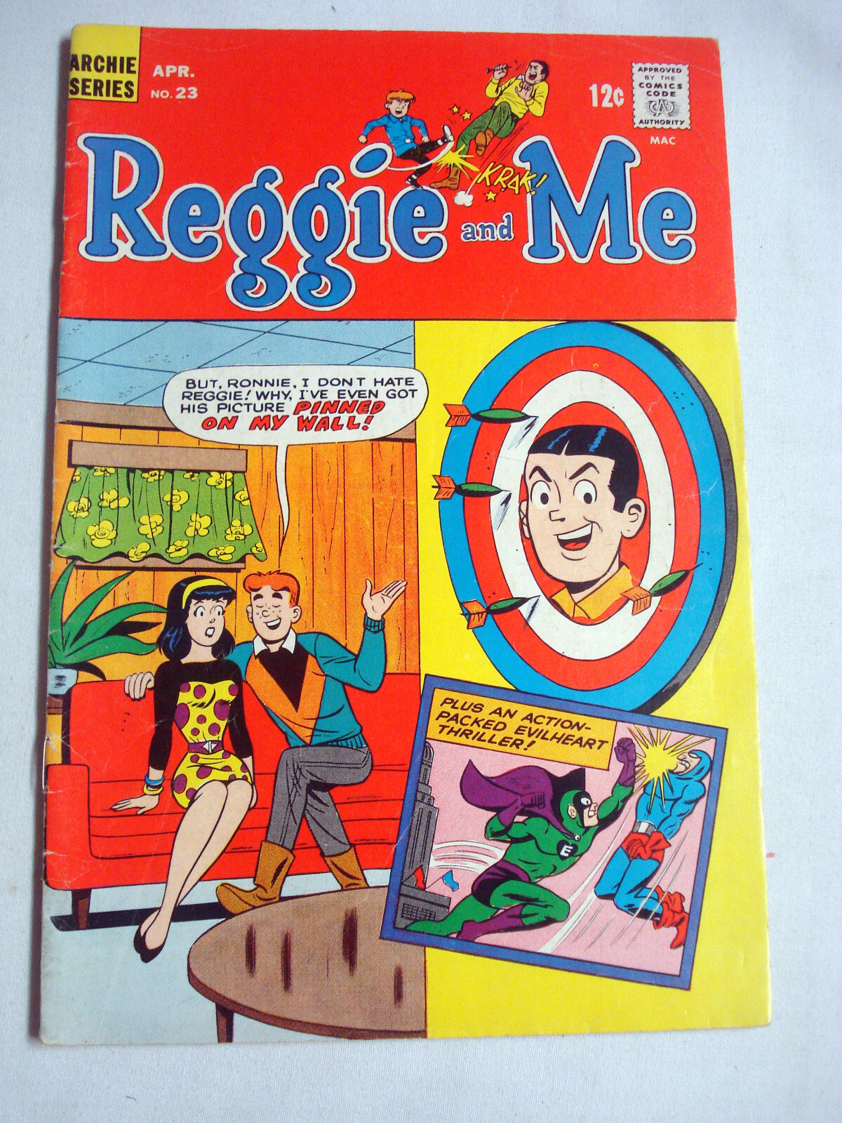 Reggie and Me #23 1967 VG Evilheart and Captain Pureheart Archie Comics ...