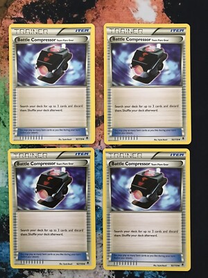 x4 BATTLE COMPRESSOR PLAYSET Phantom Forces Item Pokemon Card 92/119 ...