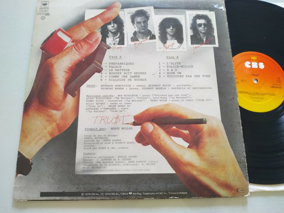 Trust Trust Bernard Bonviosin Holland Edit CBS 1979 - LP Vinyl 12" VG ...