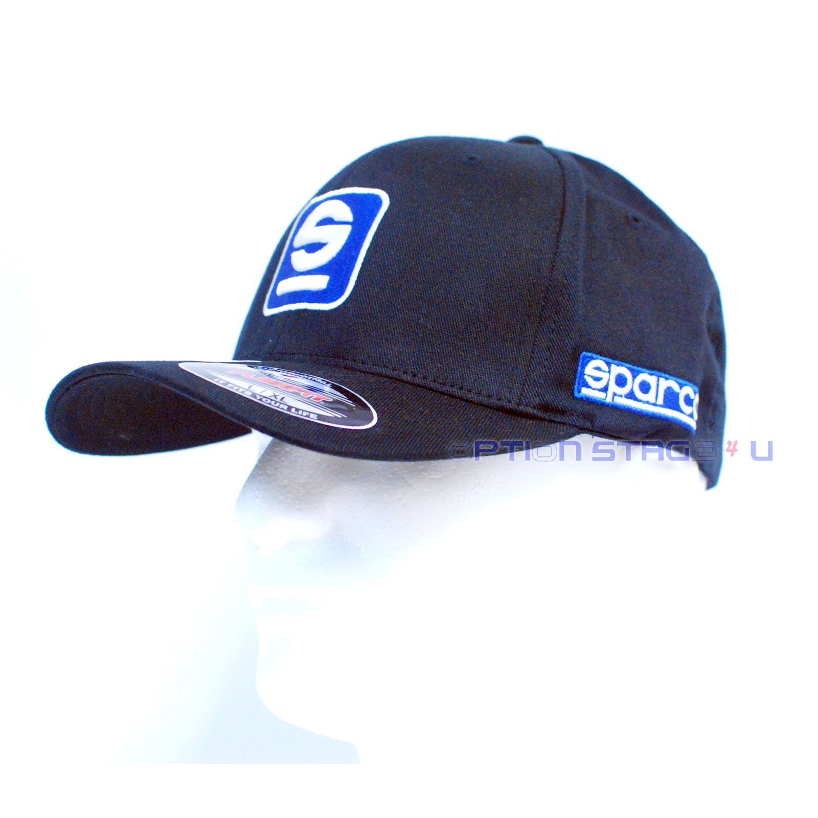 Sparco Official Racing S Icon Black FlexFit Baseball Cap Hat Size L/XL ...