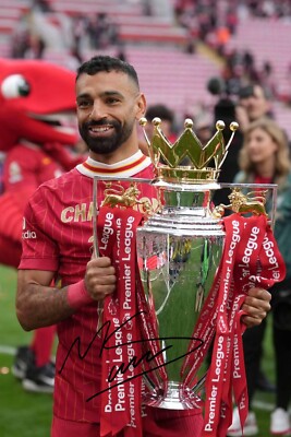Mo Salah Liverpool 2025 Champions Signed PrePrint 6x4 Signature PHOTO ...