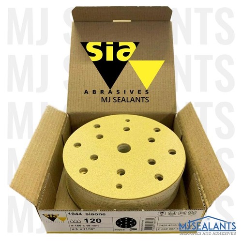 Sia Abrasives 1944 Siaone 150mm 6" Sanding Discs 15-Hole Hook n Loop ...